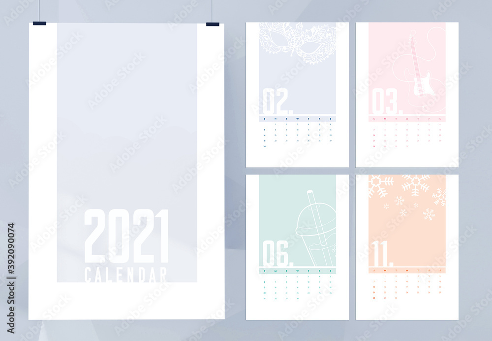 Simple Minimal Illustration Calendar Stock Template | Adobe Stock