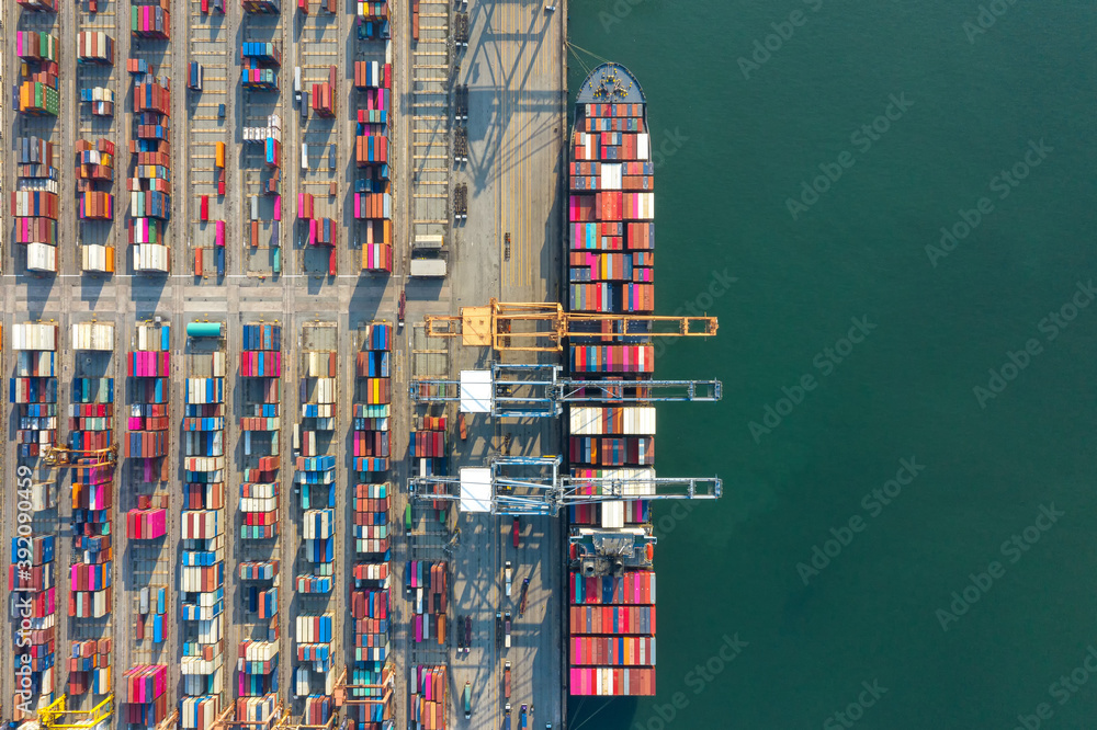 Container , container ship in export and import business and logistics ...