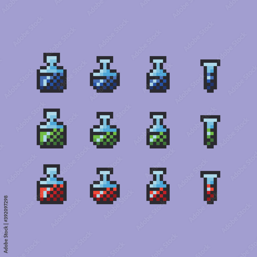 Minecraft Glass Bottle Pixel Art