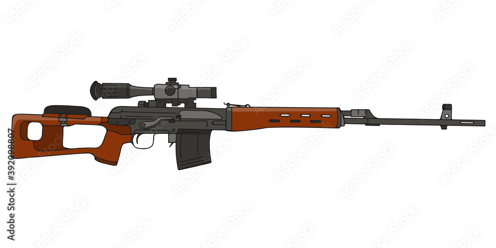 Vektorová grafika „Soviet(Russian) sniper rifle SVD. Vector ...