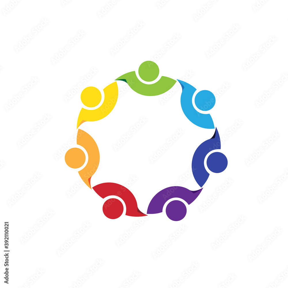 Logo teamwork unity business people in a hug Stock Vector | Adobe Stock