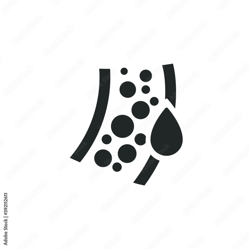 Blood vessel glyph icon. Bloods Capillary tube, Human circulatory ...