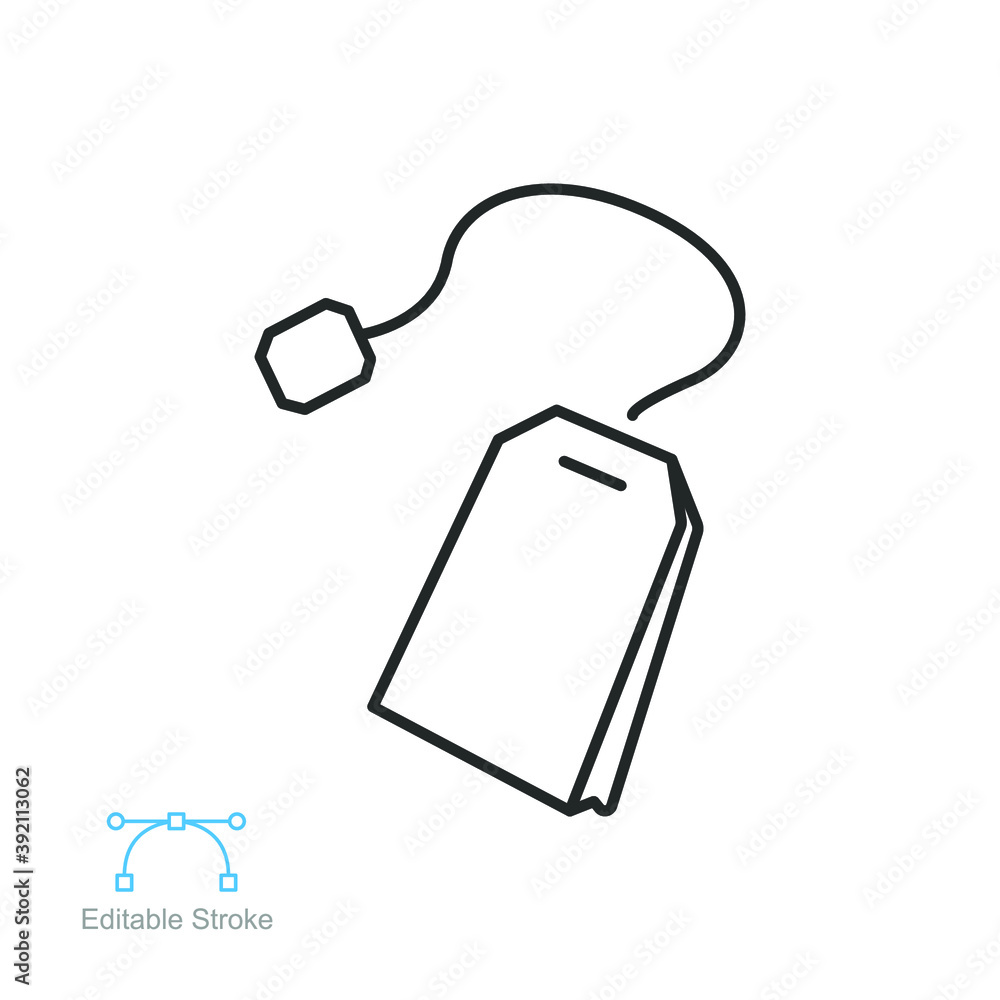 Teabag, dip, aromatic Line icon. Herb tea bag packaging For morning ...