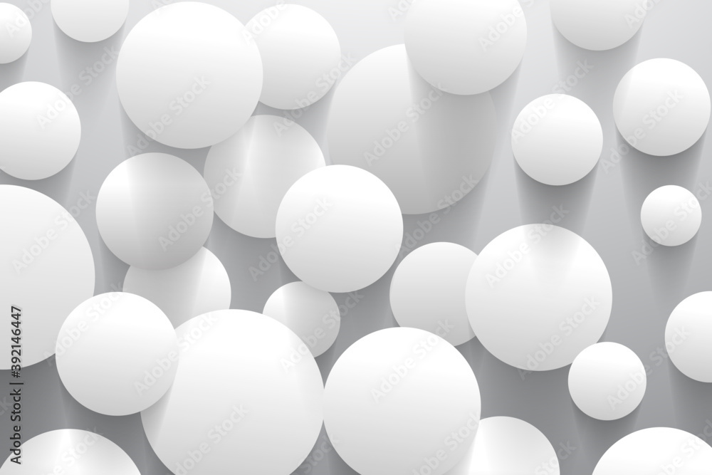 Abstract 3D white spheric background. Isolated 3D round with light ...