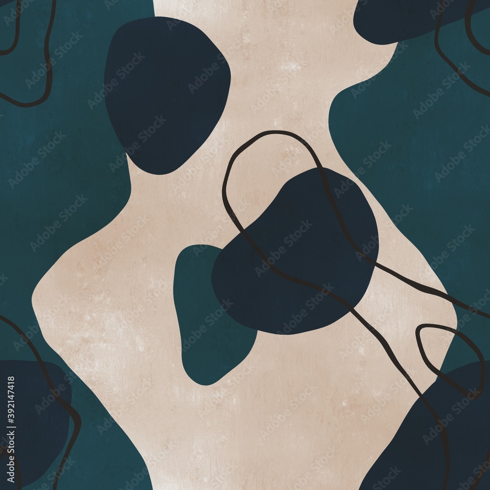 Seamless organic rounded curvy shapes naive design. High quality ...