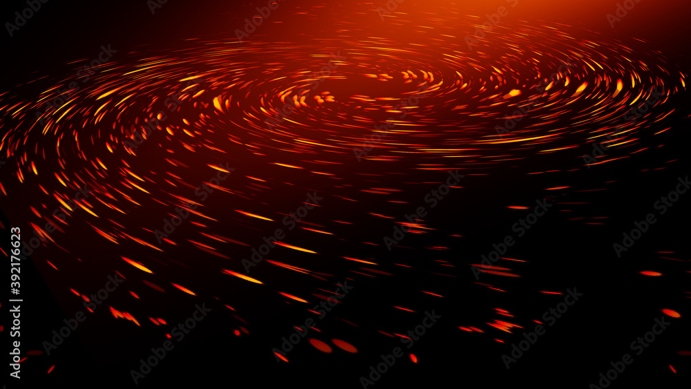 Colorful swirl particles effect dust debris isolated on black ...