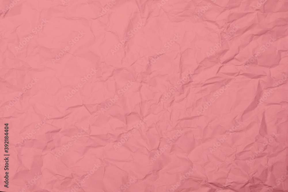 Closeup pink rose crumpled paper texture background. Pink rose wrinkled ...