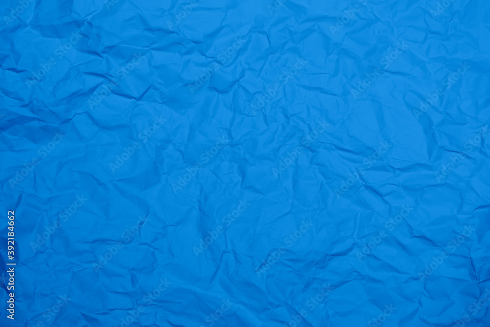 Closeup blue crumpled paper texture background. Blue wrinkled paper ...