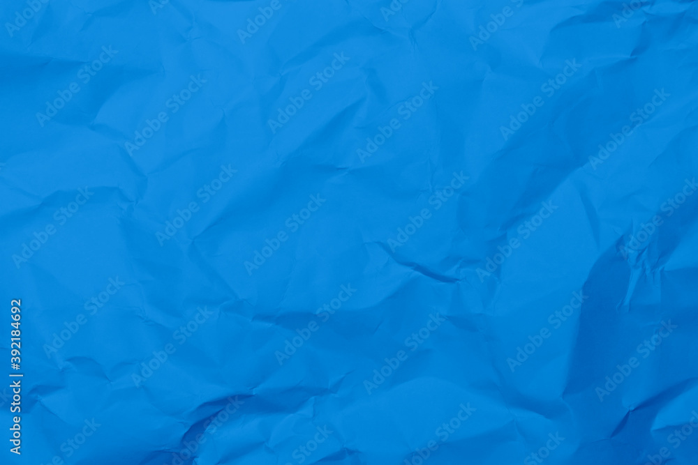 Closeup blue crumpled paper texture background. Blue wrinkled paper ...