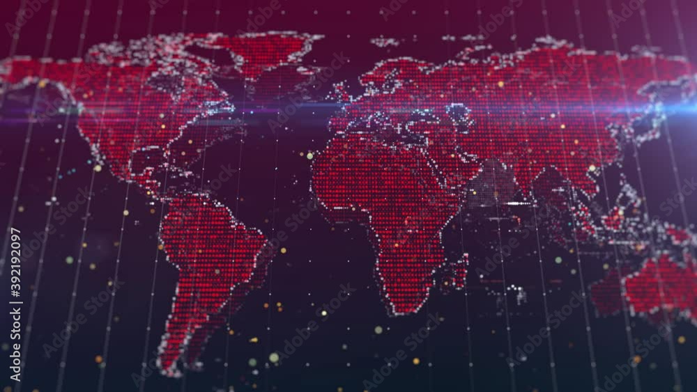 world map, continents, points, infographics Stock Video | Adobe Stock