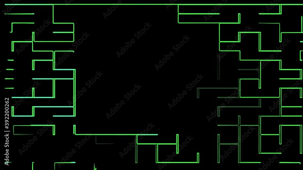 Seamless loop of 2D animation of glowing horizontal lines streaming ...