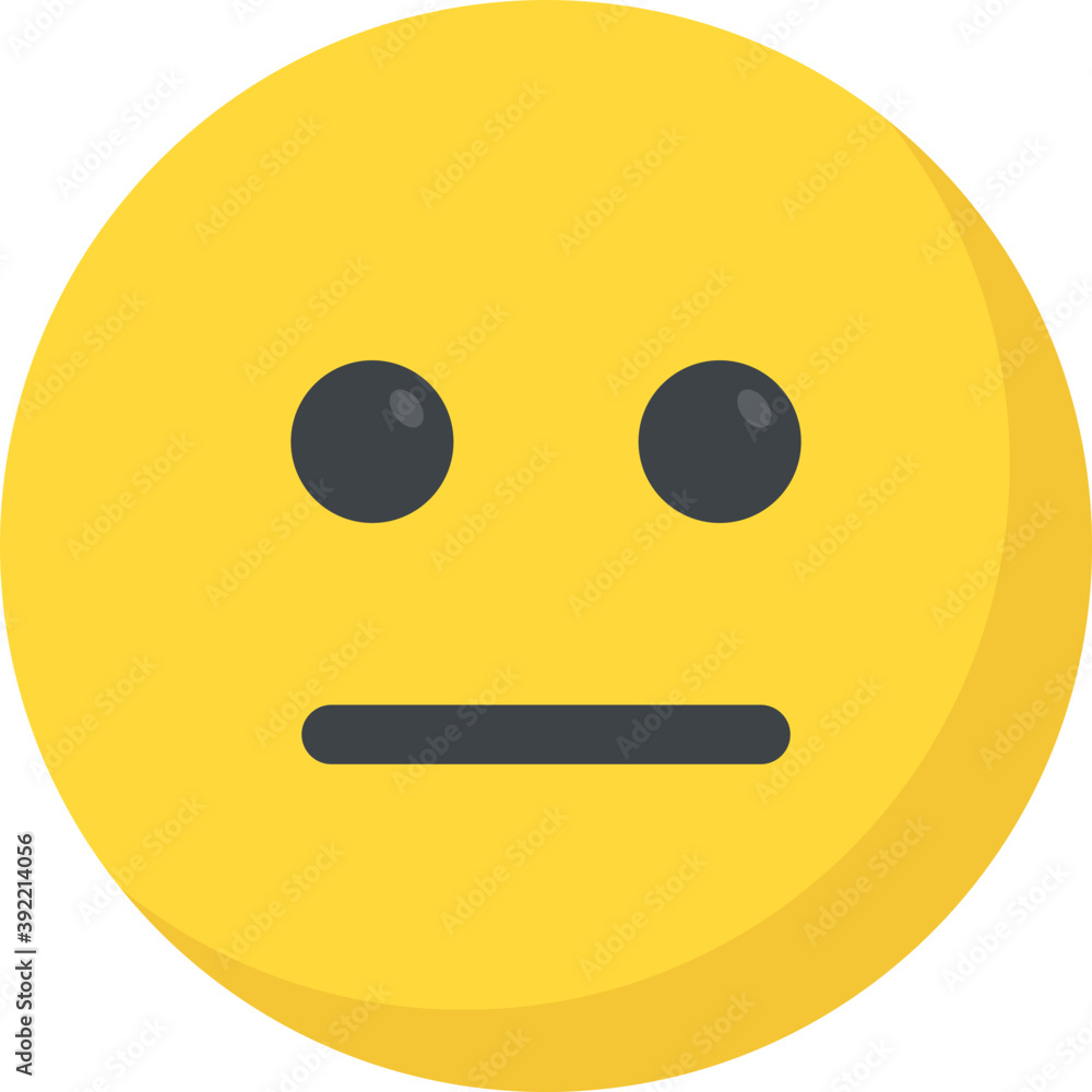 An emoticon depicting unamused expression Stock Vector | Adobe Stock