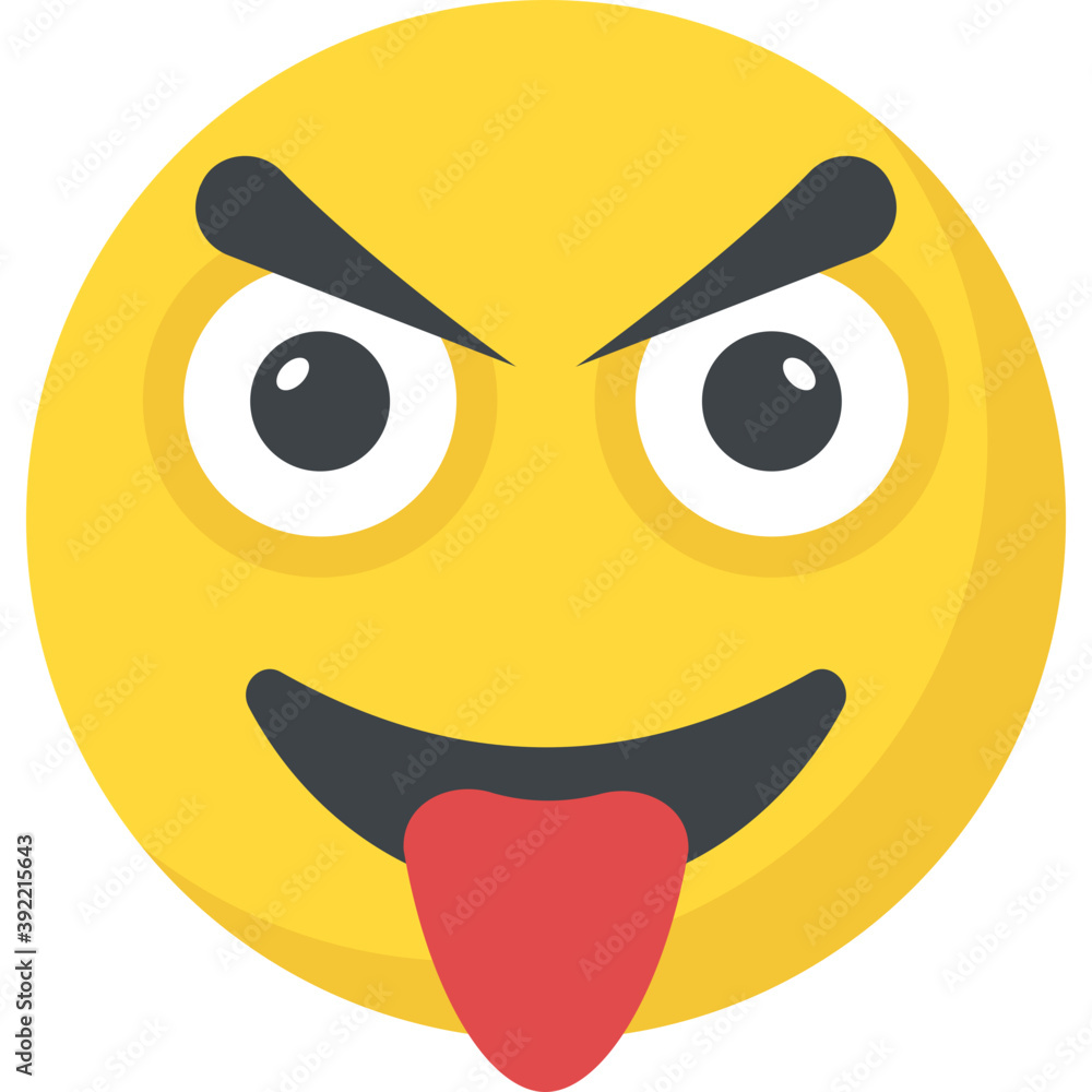 Naughty expression through emoticon icon Stock Vector | Adobe Stock