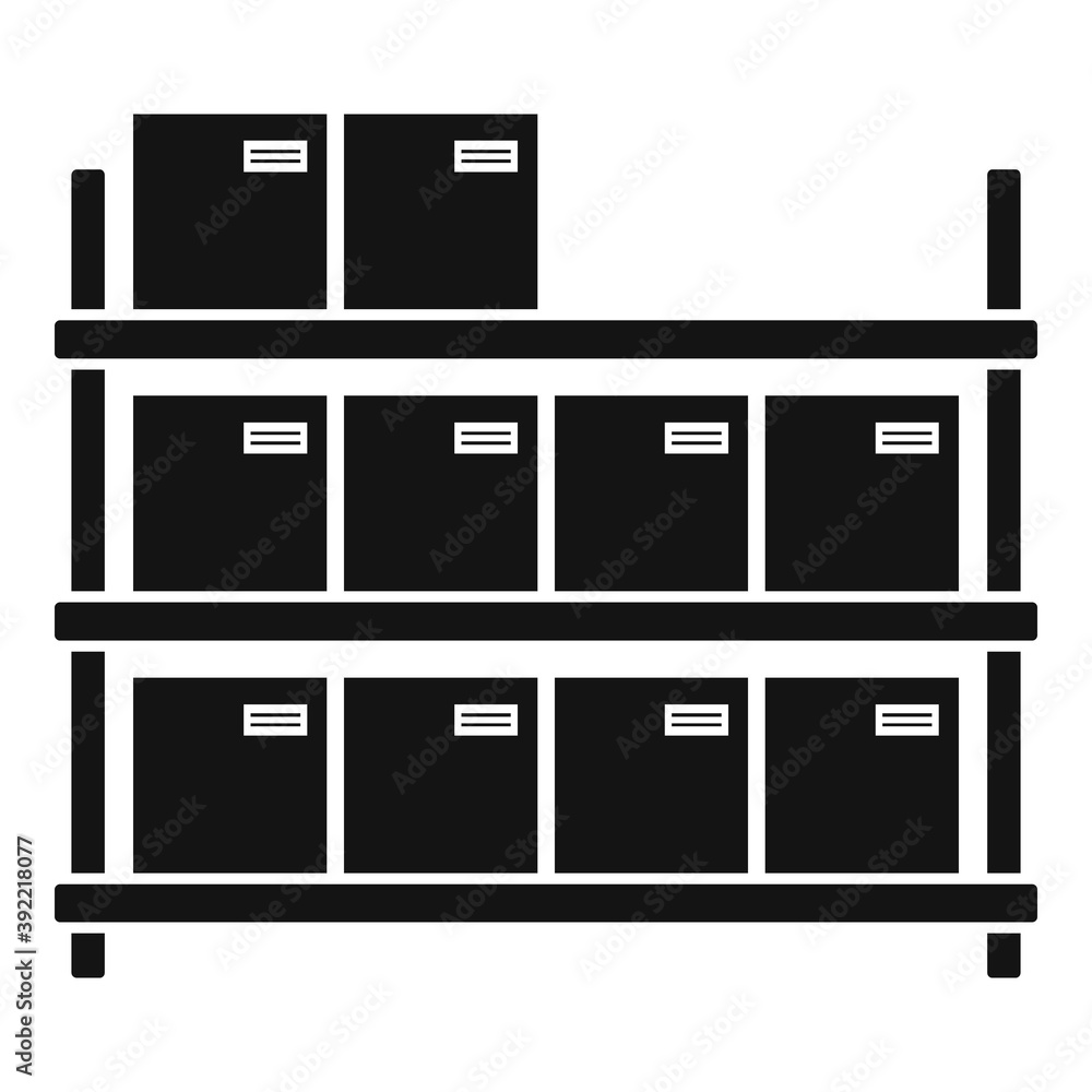 Storage parcel rack icon. Simple illustration of storage parcel rack ...