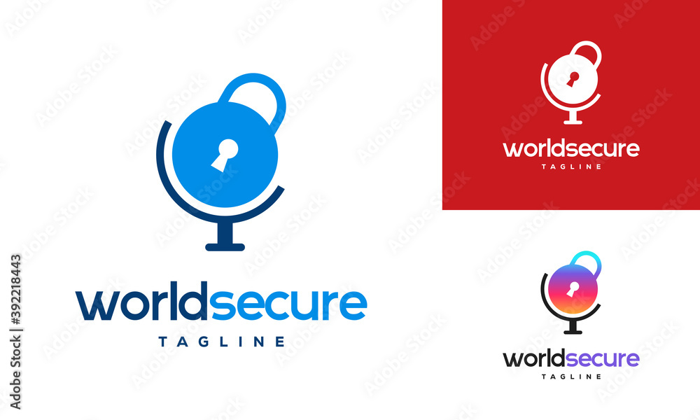 World Secure logo designs concept vector, Lock logo designs vector ...