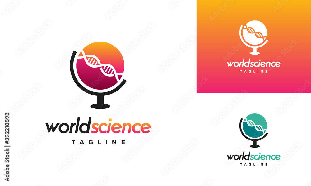 World Science logo designs concept vector, DNA Helix logo designs ...