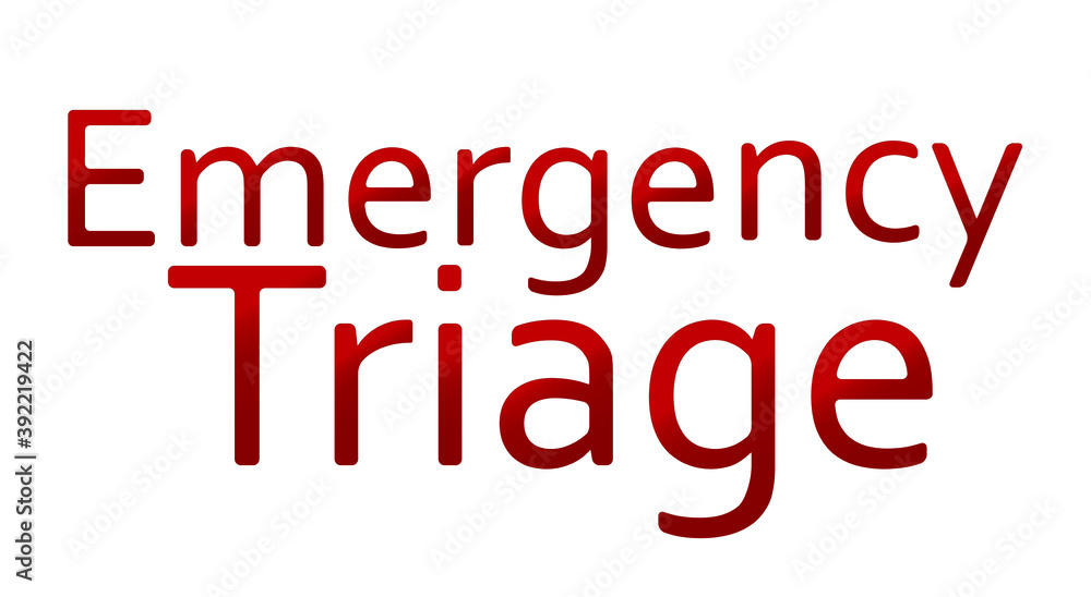 Roter Text Emergency Triage auf weißem Hintergrund. Stock Vector ...