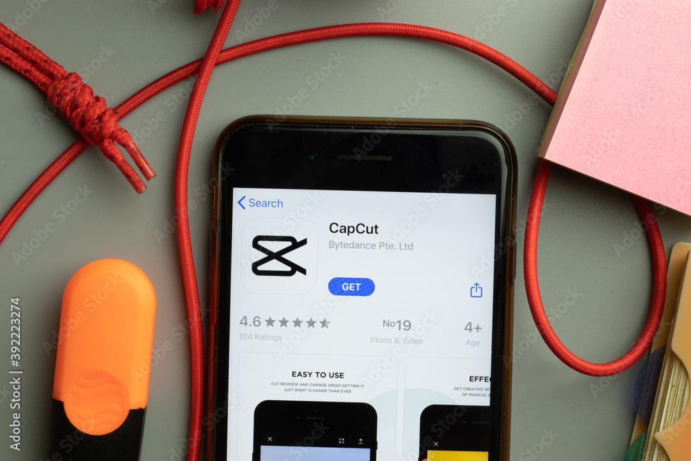 New York, United States - 7 November 2020: CapCut app store logo on ...