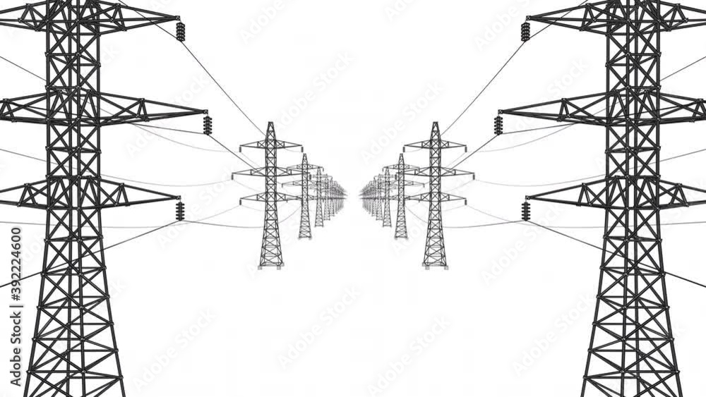 Seamless looped animation of the fly between two high-voltage ...