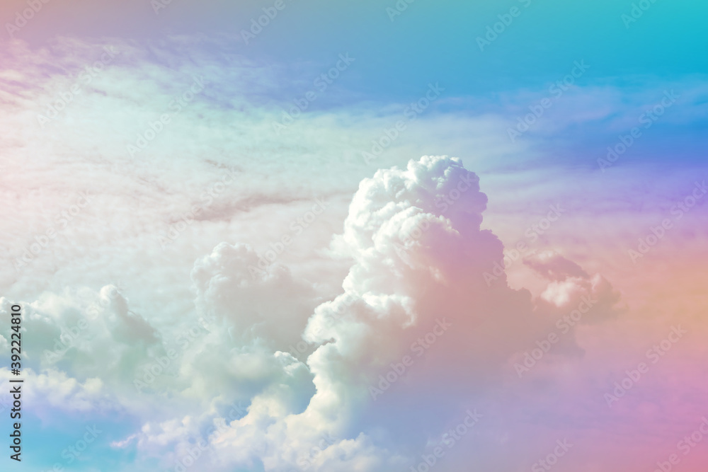 Fantasy world. Picturesque view of beautiful magic sky with fluffy ...