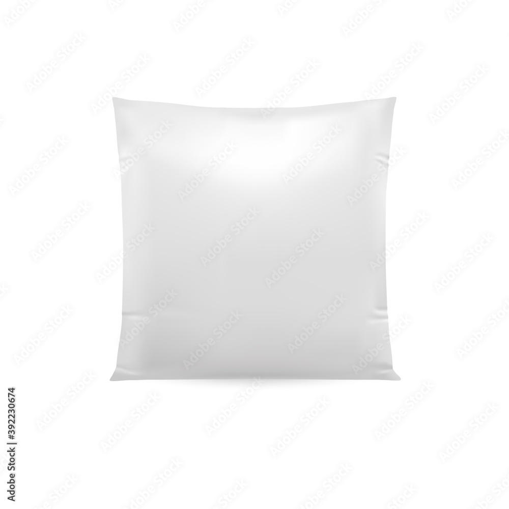 3d vector realistic pillow. Square Shape. mockup isolated on white ...