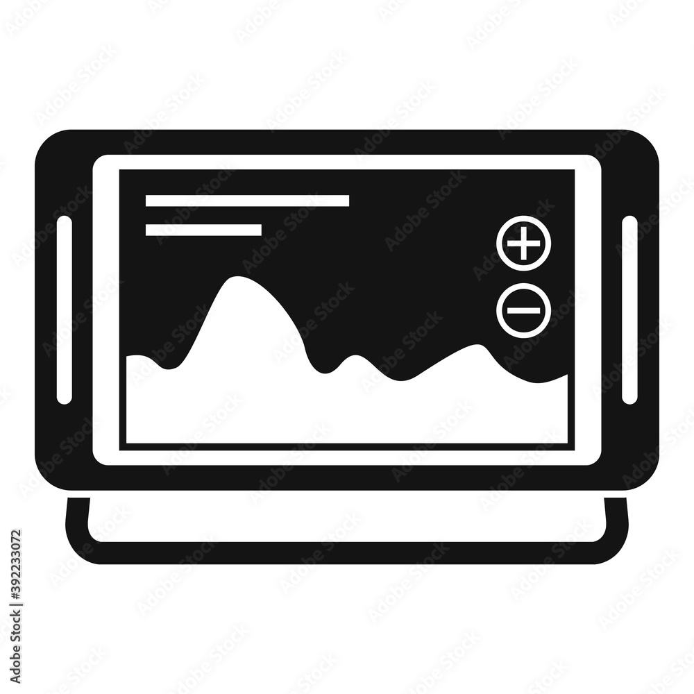 Echo sounder fathometer icon. Simple illustration of echo sounder ...