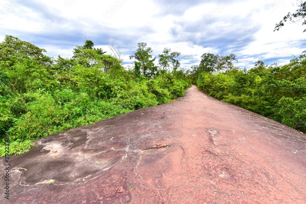 Pathway of Hin Sam Wan or Three Whale Rocks in Bueng Kan Province ...