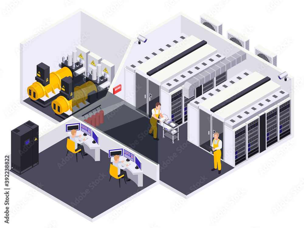 Data Center Isometric View Stock Vector | Adobe Stock