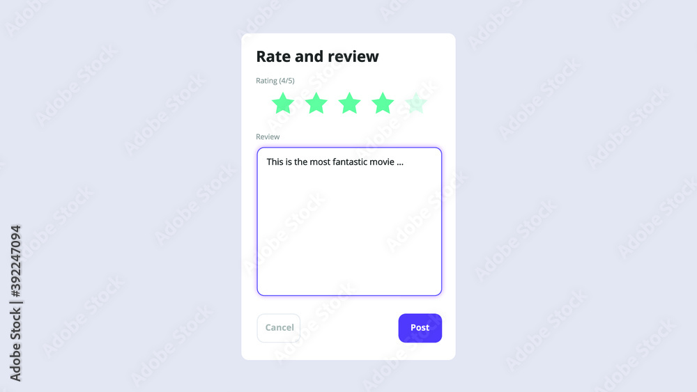 Mobile post review rating design template Stock Vector | Adobe Stock