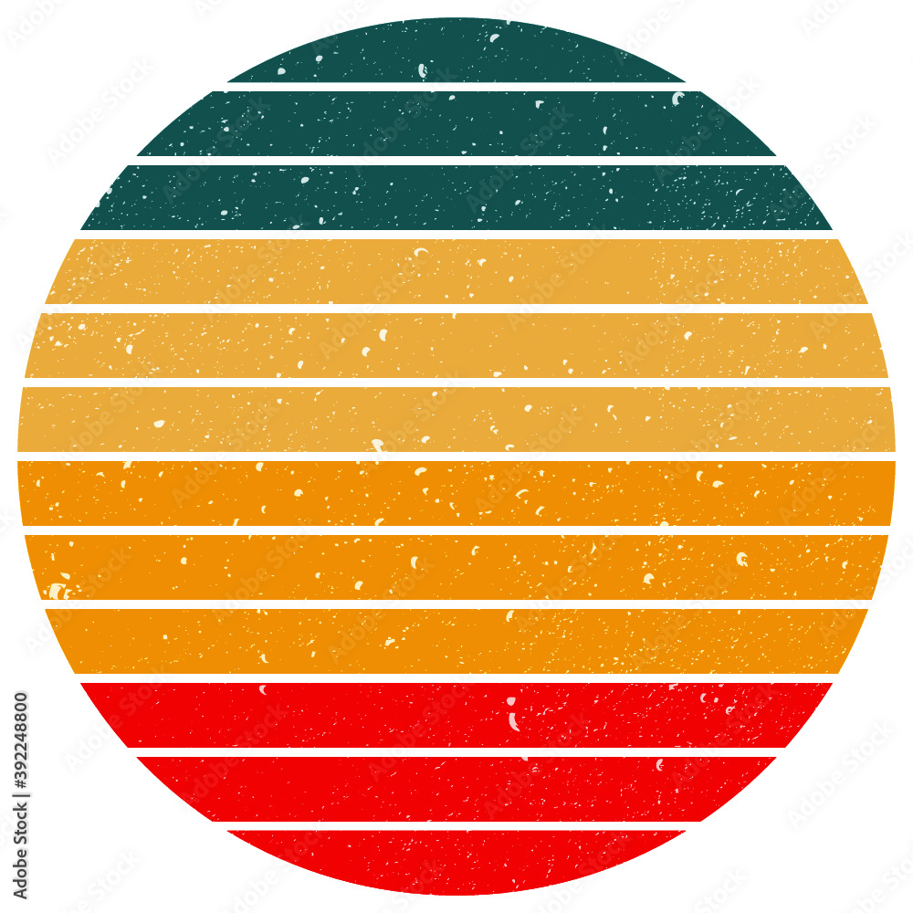 Retro Sunset Vintage Striped Circle clip art vector Stock Vector ...