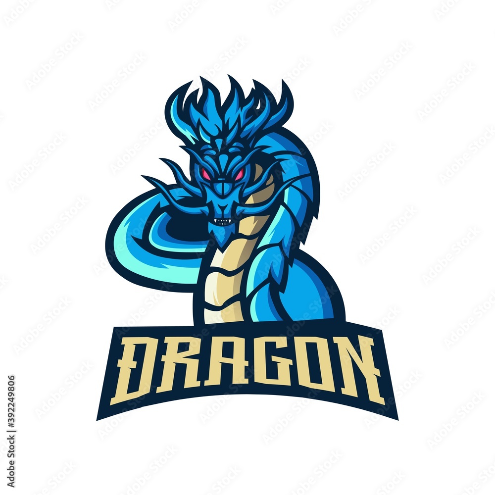 Dragon mascot logo design vector with modern illustration concept style ...