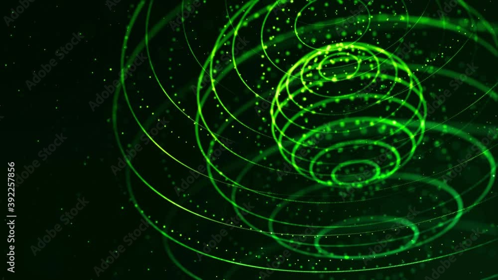 4k looped science fiction particle background with bokeh, light effects ...