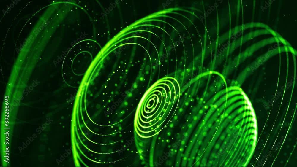 4k looped science fiction particle background with bokeh, light effects ...