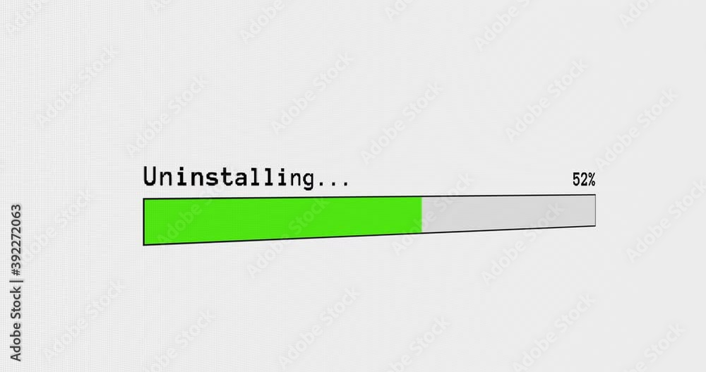 Uninstalling game bar computer screen animation loop isolated on white ... Uninstalling game bar computer screen animation loop isolated on white ...