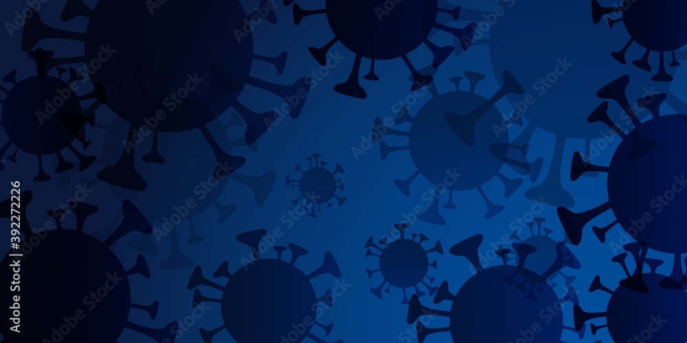 Covid 19 science illustration - coronavirus sars cov 2 - blue design ...