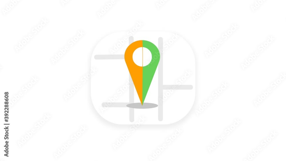 Location Pin icon. 4K video GPS movement of the pin showing the ...