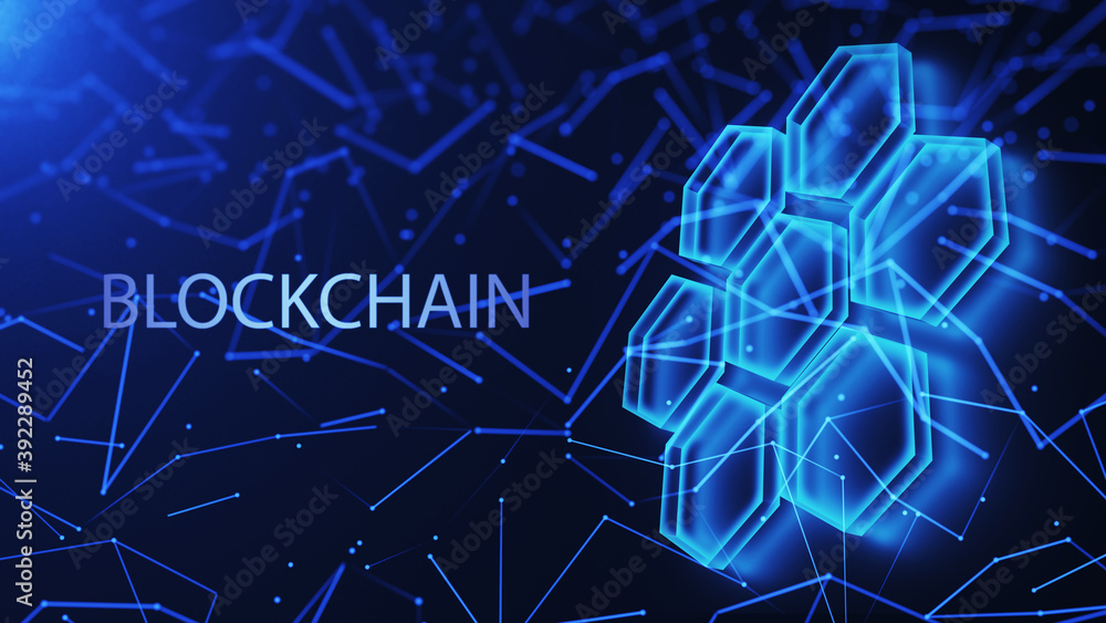 Data blocks, mesh structure of the database. Blockchain technology ...