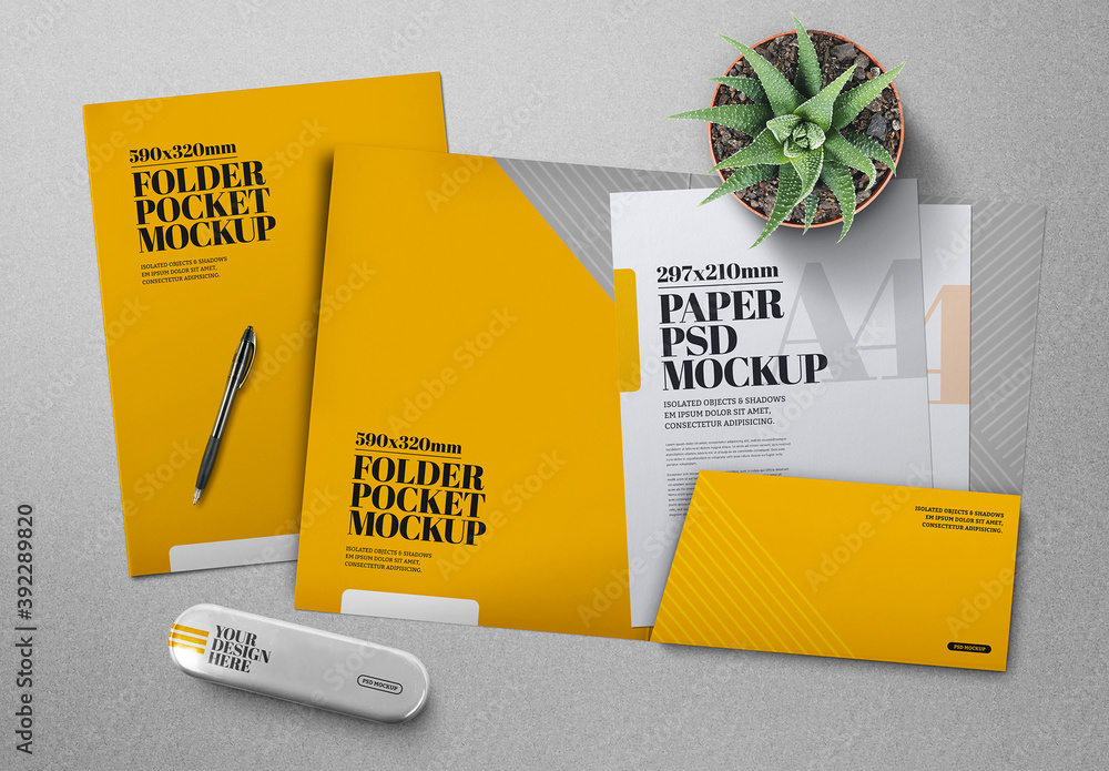 Pocket Folder Mockups Stock Template | Adobe Stock