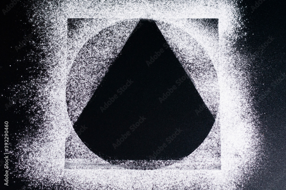 Abstract black drawing on a white background. The result of ...