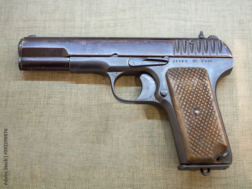 KIEV, UKRAINE-JULY 23, 2019: 1930 Russian semi-automatic pistol TT-30 ...