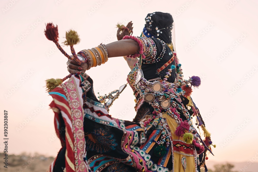 Gypsie dance at sunset Stock Photo | Adobe Stock