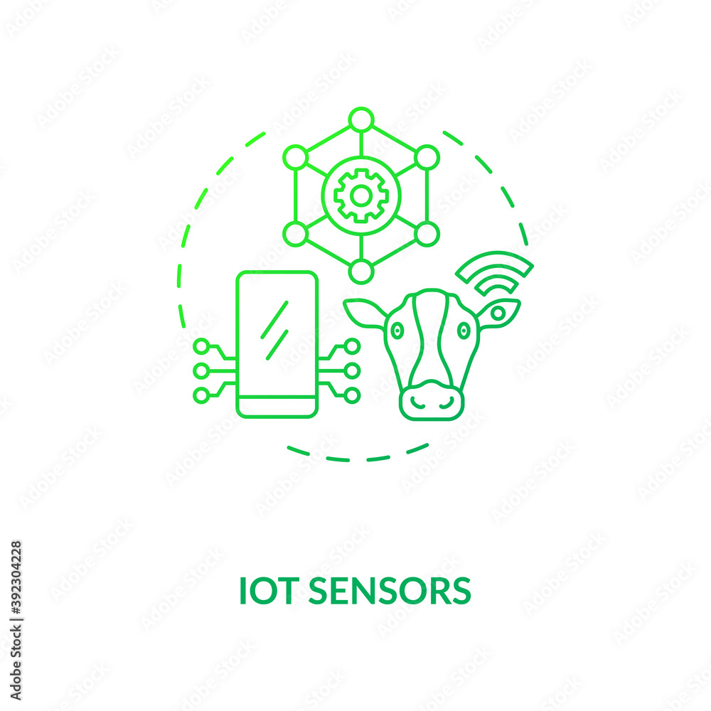 IoT sensors concept icon. Innovative agriculture technology. Animal ...