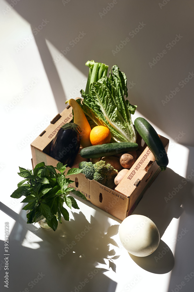 Produce Box in Sunlight Stock Photo | Adobe Stock