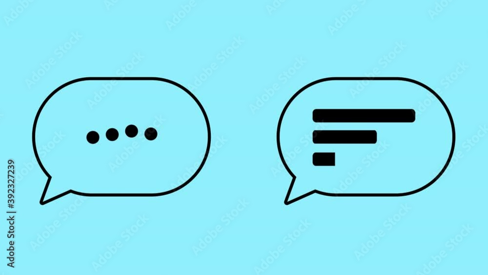 Speech bubbles, message clouds with circle loading bar animation, Alpha ...