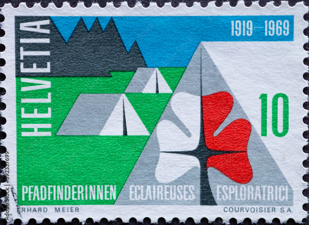 Switzerland - Circa 1969 : a postage stamp printed in the swiss showing ...