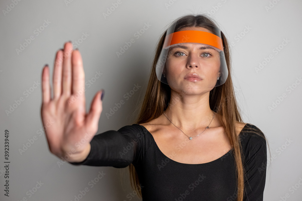 Cavid-19 Coronavirus.Stay at home stay safe concept.Young beautiful ...