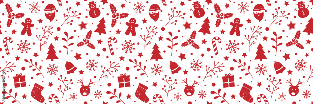 Christmas background with decoration. Xmas wrapping paper. Vector Stock ...
