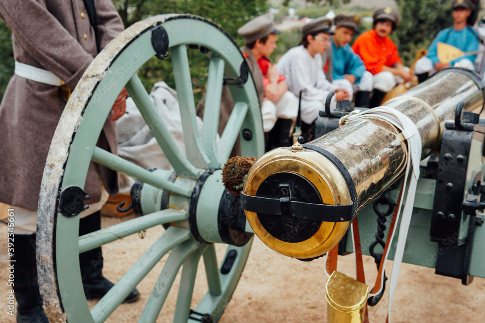 ancient Russian gun for firing kernelsof the 19th century Stock Photo ...