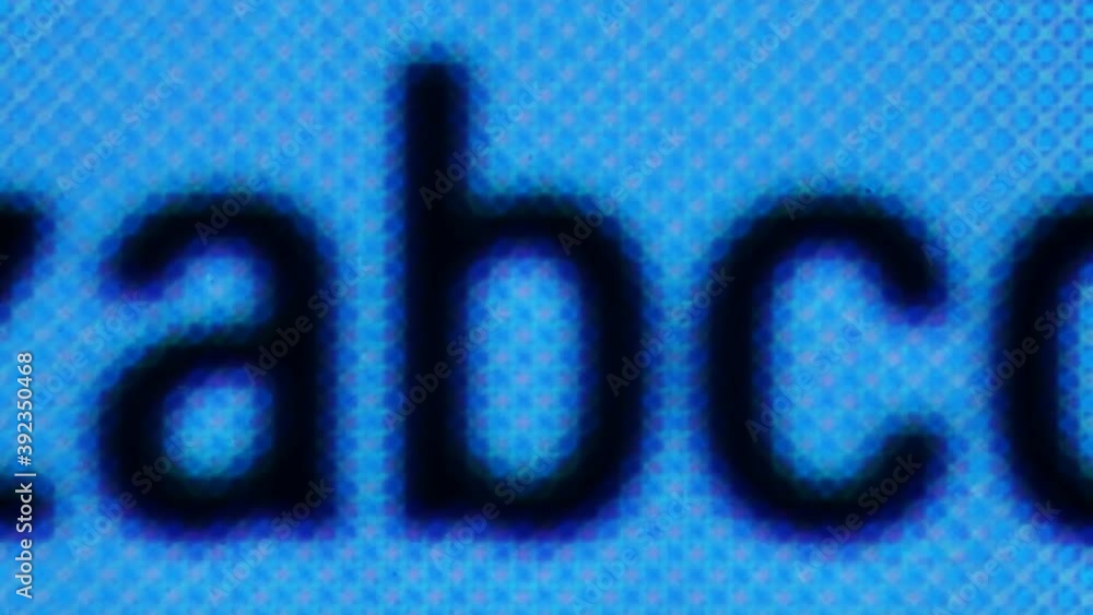 Focusing pixels at led display on alphabet letters with microscope ...