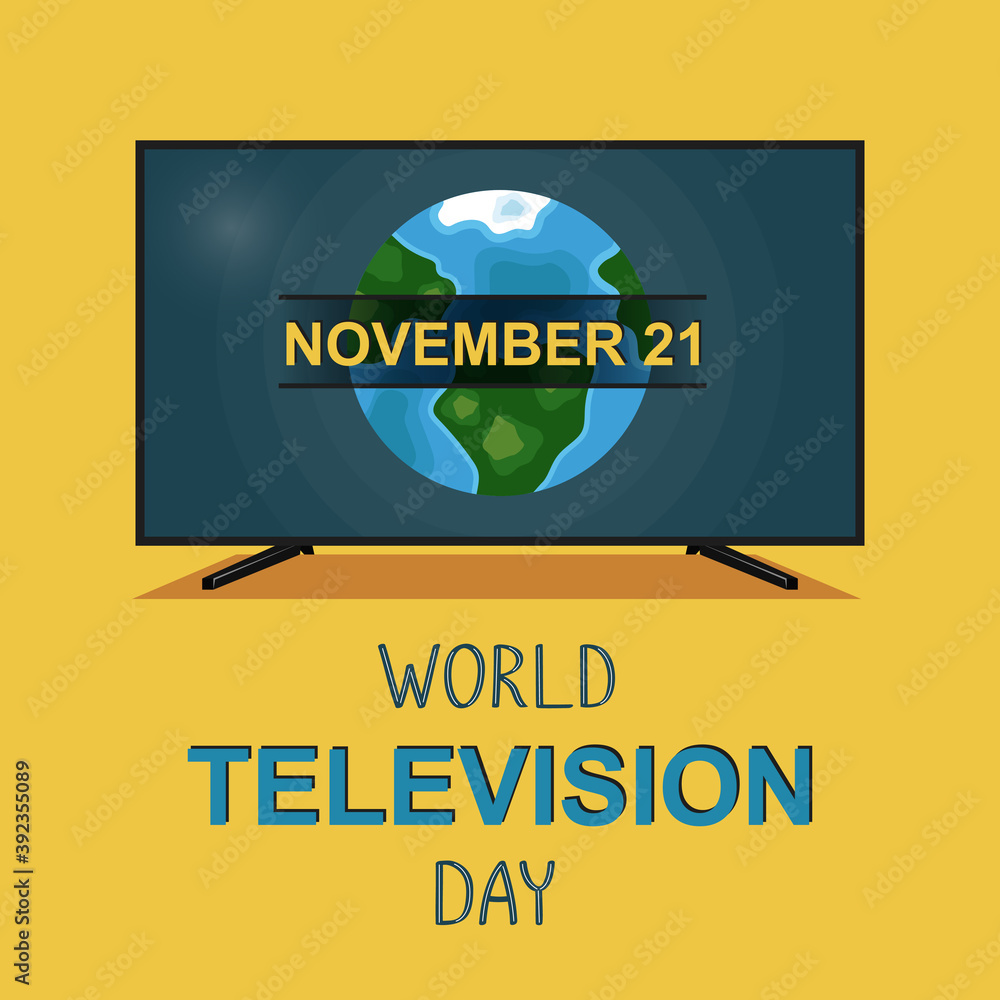 World television day banner. November 21. Vector flat illustration with ...